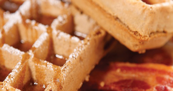 Oatmeal Stout and Bacon Belgian Waffles