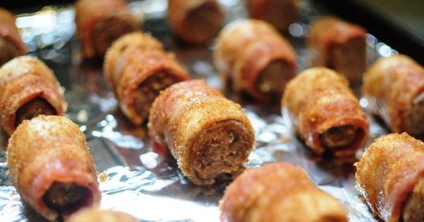 Bacon-Wrapped Beer Brats
